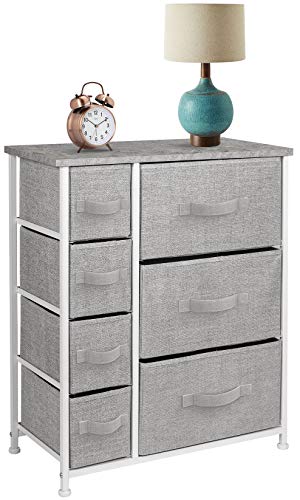 Sorbus Dresser with Drawers - Furniture Storage Tower Unit for Bedroom, Hallway, Closet, Office Organization - Steel Frame, Wood Top, Easy Pull Fabric Bins (Gray)