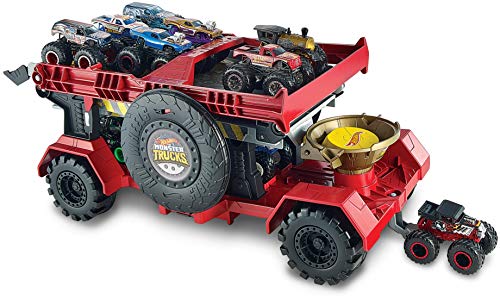 Hot Wheels Monster Trucks Down Hill Race & Go Playset with 1:64 Scale Bone Shaker Toy Truck & 1:64 Scale Toy Car