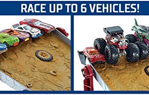 Hot Wheels Monster Trucks Down Hill Race & Go Playset with 1:64 Scale Bone Shaker Toy Truck & 1:64 Scale Toy Car