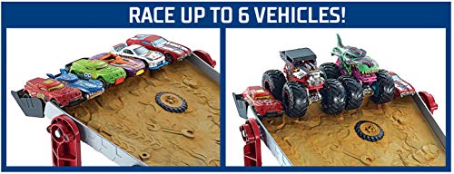 Hot Wheels Monster Trucks Down Hill Race & Go Playset with 1:64 Scale Bone Shaker Toy Truck & 1:64 Scale Toy Car