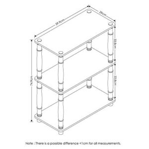 Furinno Turn-N-Tube 3-Tier Compact Multipurpose Shelf Display Rack with Classic Tube, Beech/White