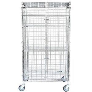 tabletop king nsf mobile chrome wire security cage kit - 24" x 36" x 69"