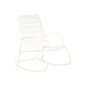 Novogratz 88065WHT1E Poolside Roberta Outdoor Rocking Chair, White