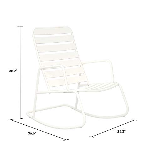 Novogratz 88065WHT1E Poolside Roberta Outdoor Rocking Chair, White