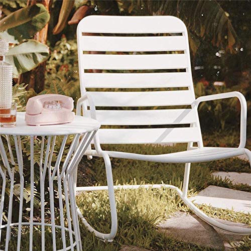 Novogratz 88065WHT1E Poolside Roberta Outdoor Rocking Chair, White