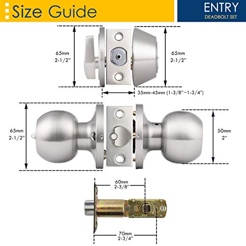 home improvement direct 4 Pack Keyed Alike Entry Door Knobs and Single Cylinder Deadbolt Lock Combo Set Security for Entrance and Front Door with Classic Satin Nickel Finish