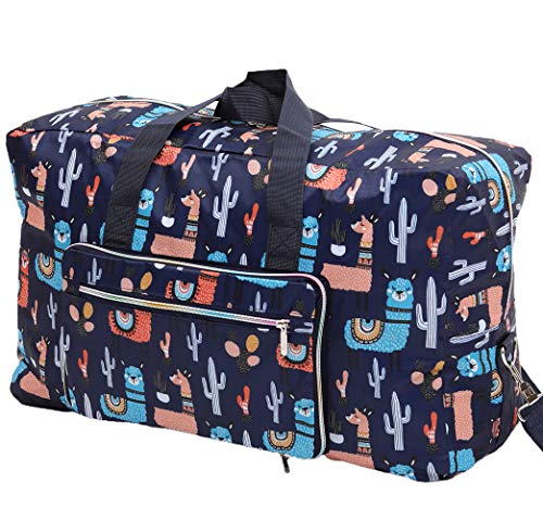 Foldable Travel Duffle Bag for Women Girls Large Cute Floral Weekender Overnight Carry On Bag for Kids Checked Luggage Bag