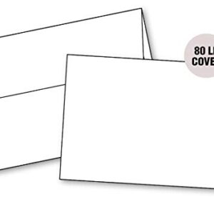 One Jade Lane 5"x7", Blank Cards and Envelopes, Blank White Invitation Cards with Envelopes All Occasions, Scored, Heavy Duty Quality Cardstock, Blank Greeting Christmas Cards Printable. (20 Pack)