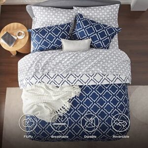 Bedsure Bed in a Bag - Queen Size Comforter Sets 7 Pieces, Bed Set with 1 Comforter, 2 Pillow Shams, 2 Pillowcases, 1 Flat Sheet, 1 Fitted Sheet, Navy Blue