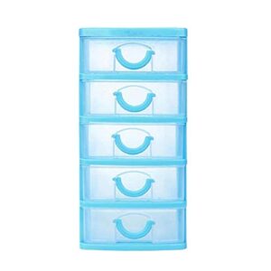 TOPOB Storage Box, Durable Plastic Mini Desktop Drawer Sundries Case Small Objects Makeup Organizer (Blue, XL)