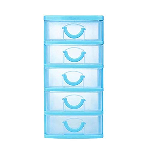 TOPOB Storage Box, Durable Plastic Mini Desktop Drawer Sundries Case Small Objects Makeup Organizer (Blue, XL)