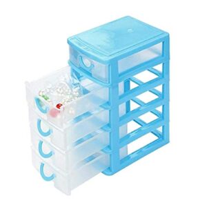 TOPOB Storage Box, Durable Plastic Mini Desktop Drawer Sundries Case Small Objects Makeup Organizer (Blue, XL)