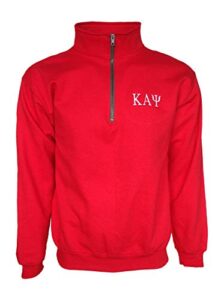 mega greek mens kappa alpha psi fleece quarter zip pullover medium red