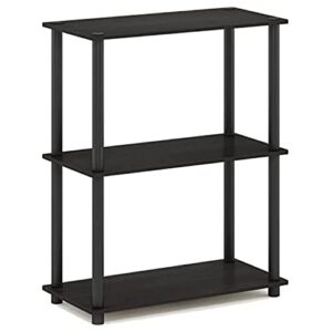 furinno turn-n-tube display rack, 3-tier single, espresso/black