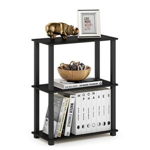 Furinno Turn-S-Tube 3-Tier Compact Multipurpose Shelf Display Rack with Square Tube, Espresso/Black