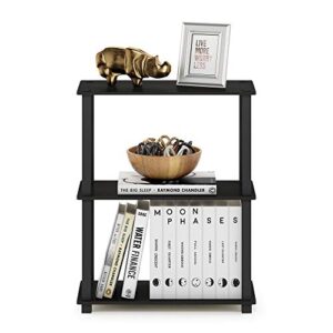 Furinno Turn-S-Tube 3-Tier Compact Multipurpose Shelf Display Rack with Square Tube, Espresso/Black