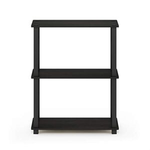 Furinno Turn-S-Tube 3-Tier Compact Multipurpose Shelf Display Rack with Square Tube, Espresso/Black