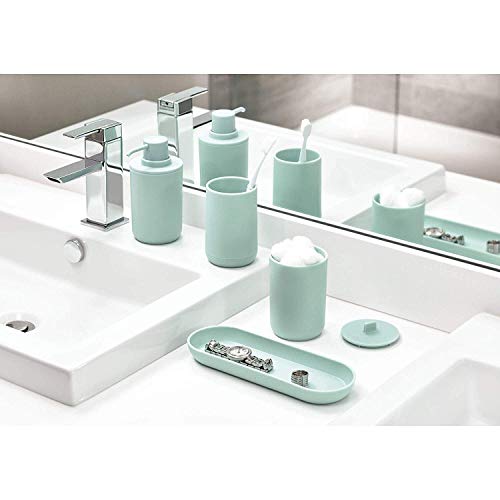 iDesign Cade Bathroom Accessories, 15.5 cm x 13.1 cm x 13.7 cm, Soft Aqua