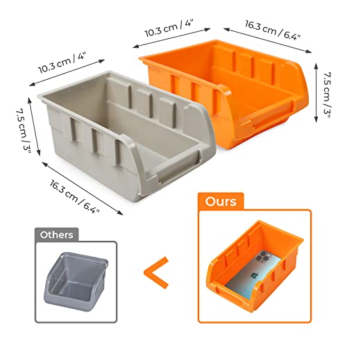 Todeco 46 Pcs Wall Mounted Storage Bins Set, Tool Organizer Bins Parts Rack with 28 Storage Bins, 14 Accessories & 4 Peg Board, Garage Storage Rack for Tool, Parts, Craft