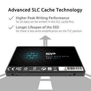 Silicon Power 2TB SSD 3D NAND A55 SLC Cache Performance Boost SATA III 2.5" 7mm (0.28") SSD Internal Solid State Drive (SP002TBSS3A55S25)