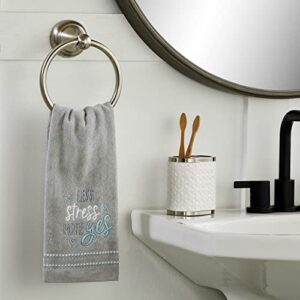 SKL Home by Saturday Knight Ltd. Less Stress More Yes 2 Pc Hand Towel, Gray