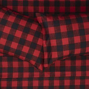 Queen Size Bed Sheets - Breathable Luxury Sheets with Full Elastic & Secure Corner Straps Built In - 1800 Supreme Collection Extra Soft Deep Pocket Bedding, Sheet Set, Queen, Buffalo Check Burgundy