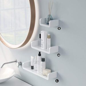 LAIGOO Floating Shelf Adhesive Wall Mounted Non-Drilling, U Bathroom Organizer Display Picture Ledge Shelf for Home Decor/Kitchen/Bathroom Storage-LPL03(L)