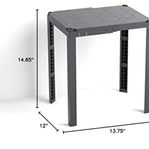 U Brands Plastic Locker Organizer Shelf, Back to School Essentials, Fits 10" to 13.75" Wide Lockers, Grey