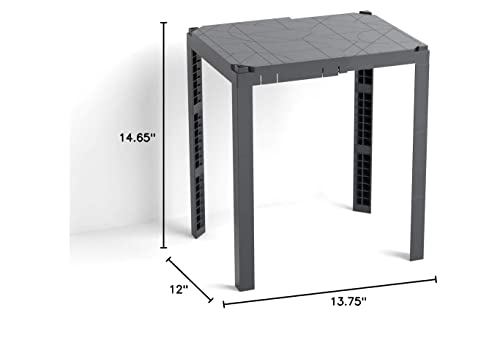 U Brands Plastic Locker Organizer Shelf, Back to School Essentials, Fits 10" to 13.75" Wide Lockers, Grey