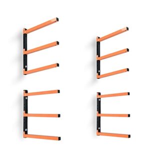 homydom wood organizer and lumber storage metal rack with 3-level wall mount, 2 pack