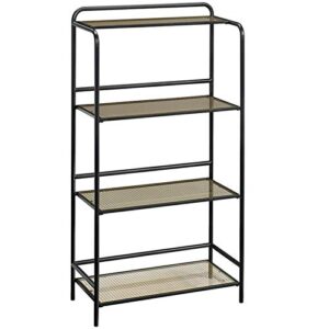 sauder boulevard café open shelving, black finish