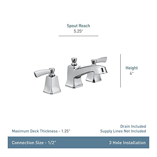 Moen 84926SRN Conway Two-Handle Widespread Bathroom Sink Faucet with Valve Included, Spot Resist Brushed Nickel