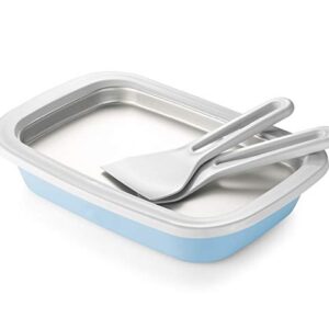 Klee 3-Piece Instant Ice Cream Maker Pan with Ice Cream Spade, Scraper and Recipes