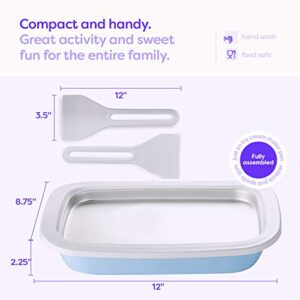 Klee 3-Piece Instant Ice Cream Maker Pan with Ice Cream Spade, Scraper and Recipes