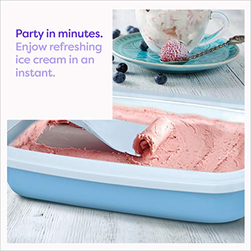 Klee 3-Piece Instant Ice Cream Maker Pan with Ice Cream Spade, Scraper and Recipes