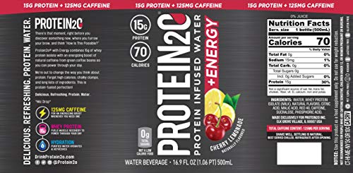 Protein2o 15g Whey Protein Infused Water Plus Energy, Variety Pack, 16.9 oz Bottle (12 Count)