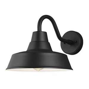 sea gull lighting 8637401-12 barn light outdoor wall sconce, 1-light 75 watts, black, medium one light