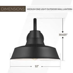 Sea Gull Lighting 8637401-12 Barn Light Outdoor Wall Sconce, 1-Light 75 Watts, Black, Medium one Light