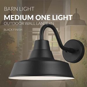 Sea Gull Lighting 8637401-12 Barn Light Outdoor Wall Sconce, 1-Light 75 Watts, Black, Medium one Light