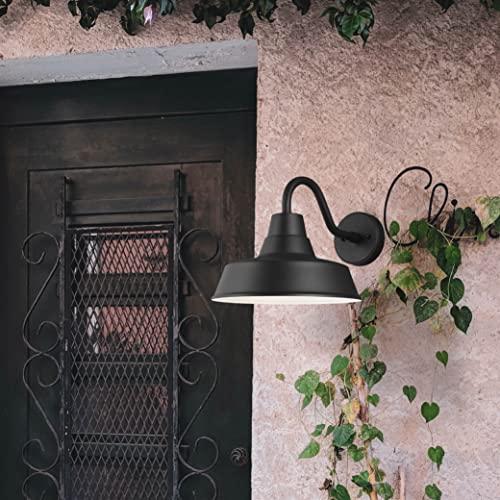 Sea Gull Lighting 8637401-12 Barn Light Outdoor Wall Sconce, 1-Light 75 Watts, Black, Medium one Light