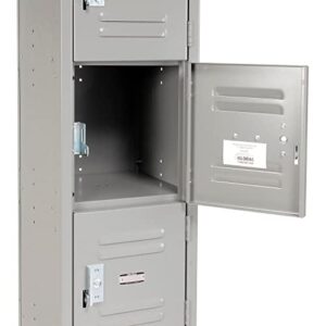 Six Tier Locker, 12x12,x12, 6 Door, Ready To Assemble, Gray