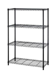 4 tier shelving unit nsf wire shelf metal large storage shelves heavy duty height adjustable commercial grade steel utility layer shelf rack organizer 1000 lbs capacity -14x36x54,black