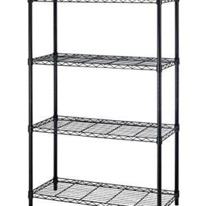 4 Tier Shelving Unit NSF Wire Shelf Metal Large Storage Shelves Heavy Duty Height Adjustable Commercial Grade Steel Utility Layer Shelf Rack Organizer 1000 LBS Capacity -14x36x54,Black