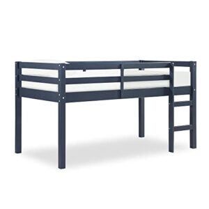 dhp milton junior twin loft bed, blue