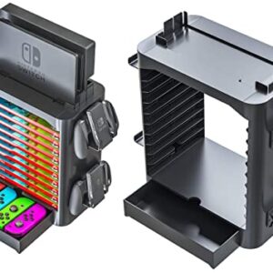 Skywin Game Storage Tower for Nintendo Switch - Nintendo Switch Game Holder Game Disk Rack and Controller Organizer Compatible with Nintendo Switch and Accessories