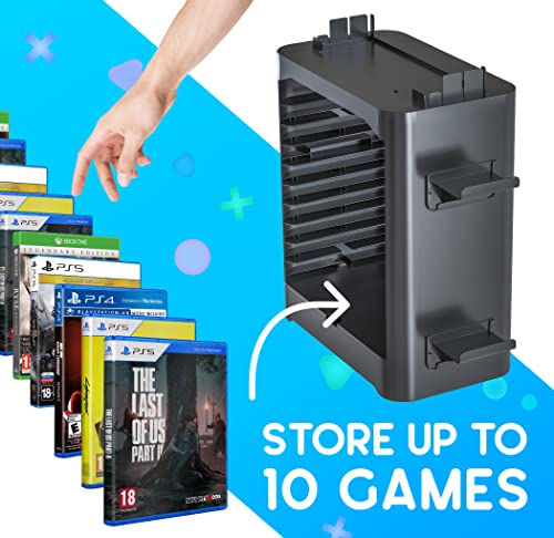 Skywin Game Storage Tower for Nintendo Switch - Nintendo Switch Game Holder Game Disk Rack and Controller Organizer Compatible with Nintendo Switch and Accessories