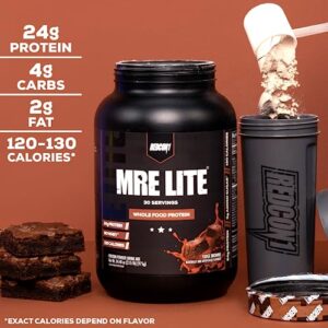 REDCON1 MRE Lite Meal Replacement Powder, Peanut Butter Cookie - Animal Based Whole Food Protein Blend with MCT Oil + Pea Protein - Keto Friendly, Low Carb & Whey Free Protein Supplement (1.92 lbs)