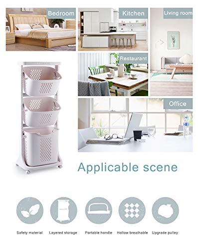 Bretoes Laundry Basket Bathroom Multi-layer Clothes Storage Basket Household Bathroom Simple Storage Shelf Kitchen Shelf Fruit Stand