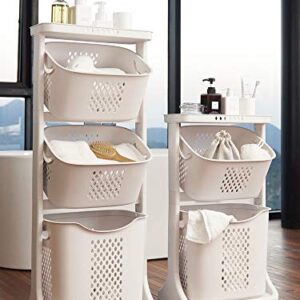 Bretoes Laundry Basket Bathroom Multi-layer Clothes Storage Basket Household Bathroom Simple Storage Shelf Kitchen Shelf Fruit Stand