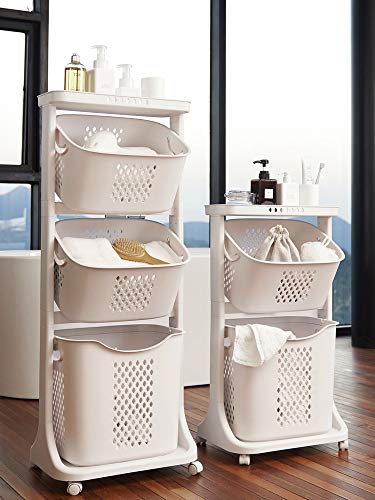 Bretoes Laundry Basket Bathroom Multi-layer Clothes Storage Basket Household Bathroom Simple Storage Shelf Kitchen Shelf Fruit Stand